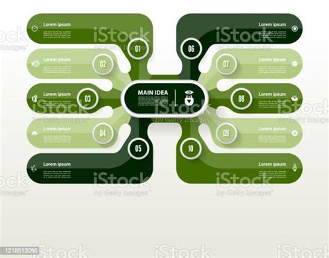 다이어그램 그래프 프리젠 테이션 및 차트에 대한 벡터 인포 그래픽 템플릿 10가지 옵션 부품 단계 또는 프로세스를 갖춘 비즈니스