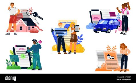 Credit Approval Illustration Set Stock Vector Image Art Alamy