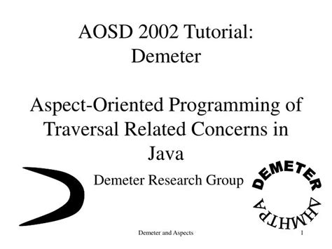 Ppt Aosd 2002 Tutorial Demeter Aspect Oriented Programming Of