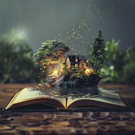 Visualizing Fantasy Through Book Art Premium Ai Generated Image