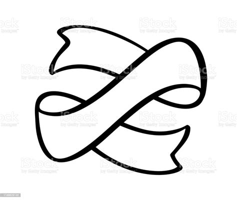 오래 된 벡터 일러스트 레이 션 텍스트에 대 한 장소를 가진 빈티지 리본 요소입니다 손으로 그린 된 스케치 낙서 배너 디자인 흰색 배경에 고립 고철에 대한 스톡 벡터 아트