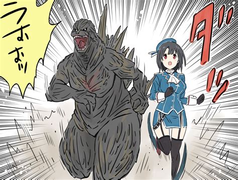 Takao And Godzilla Kantai Collection And 3 More Drawn By Kakincho