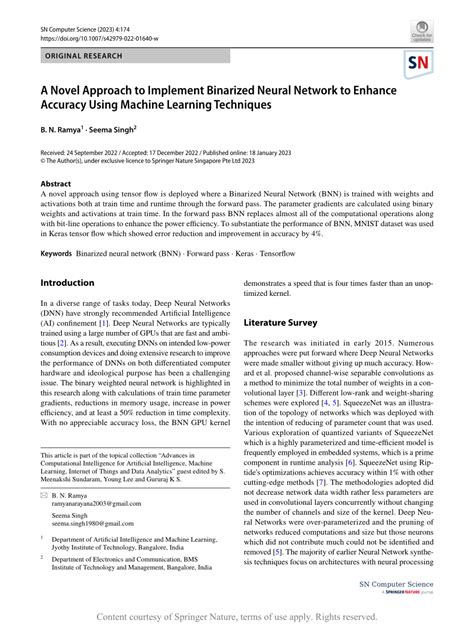 A Novel Approach To Implement Binarized Neural Network To Enhance