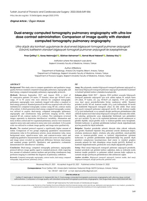 Pdf Dual Energy Computed Tomography Pulmonary Angiography With Ultra Low Dose Contrast