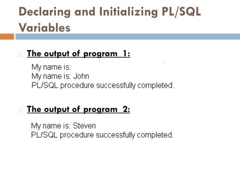 Ppt Introduction To Declaring Plsql Variables Powerpoint