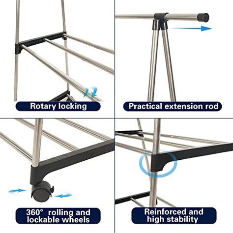 Anmerl Small Clothes Rack Portable Rolling Clothes Rack With Shoe