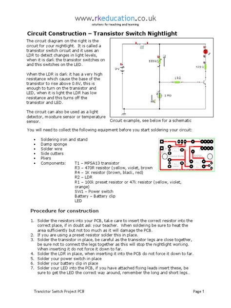 Pdf Circuit Construction Transistor Switch Dokumen Tips