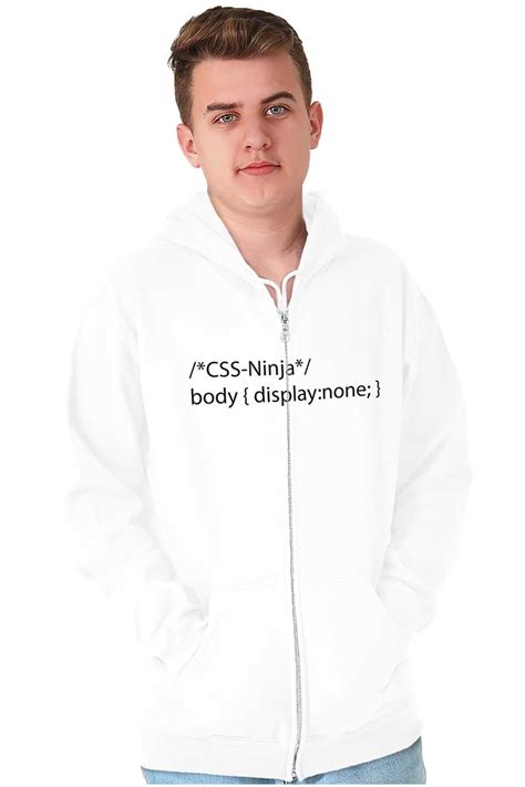 Funny Computer Coding Joke Css Ninja Unisex Plus Size Zip Hoodie Brisco Brands 2x