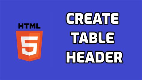 How To Create Table Header In Html Youtube