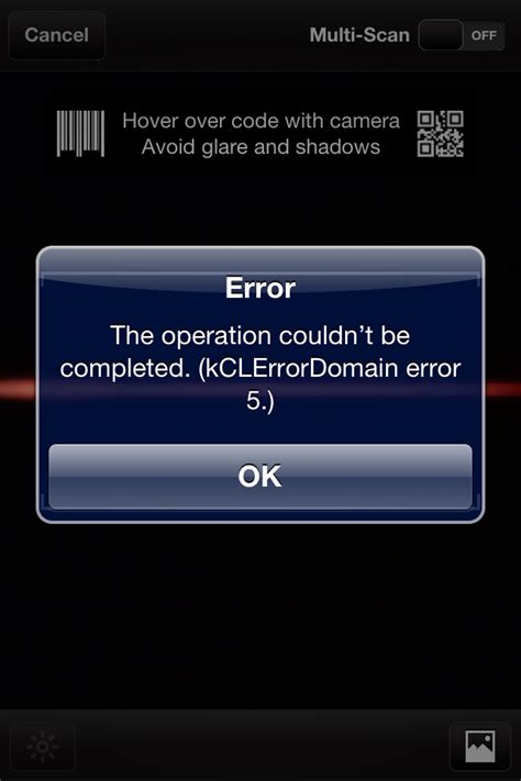 Ios I Keep Getting An Error On Redlaser App For Ipod Touch 4th