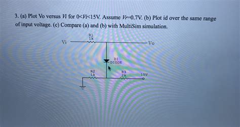 Solved 3 A Plot Vo Versus Vi For 0 Chegg Com