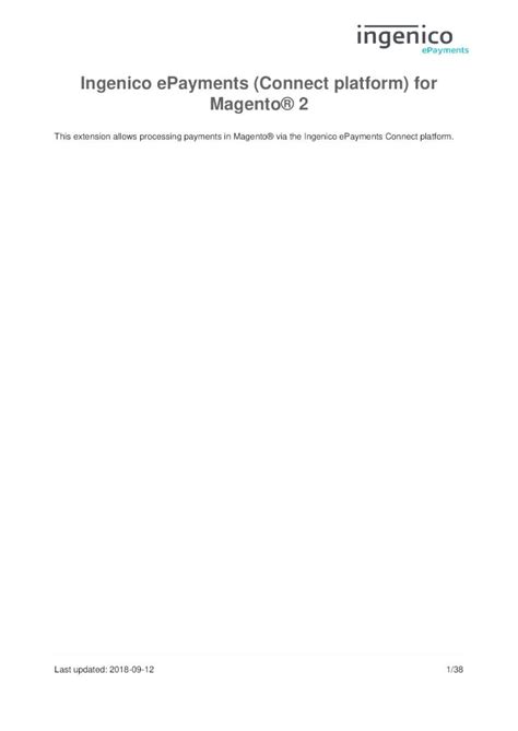 PDF Ingenico EPayments Connect Platform For Magento Ingenico EPayments Connect