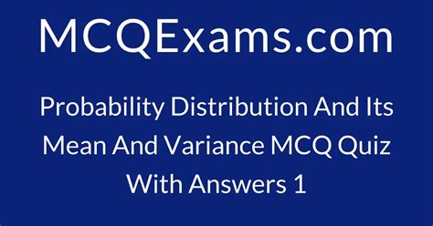 MCQ Questions For Class Commerce Applied Mathematics Probability Distribution And Its Mean