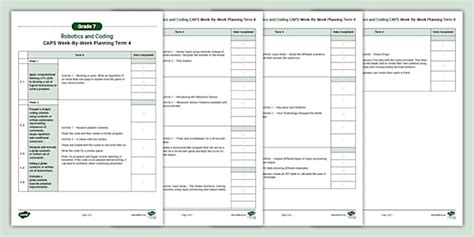 Robotics And Coding Caps Week By Week Planning Term 4