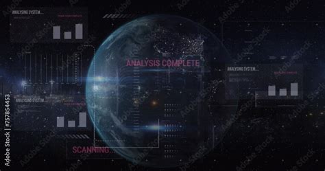 Image Of Computer Language Graphs Texts And Lens Flare Against