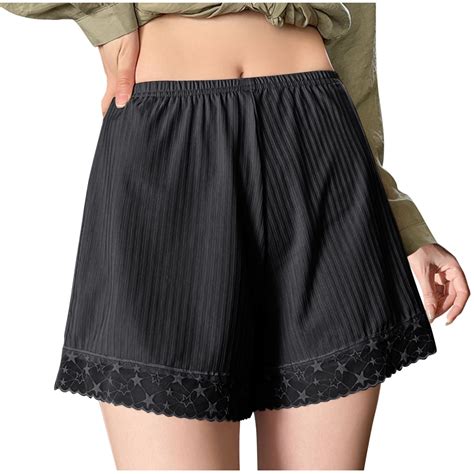 Oplxuo Women S Slip Shorts Lace Trim Pettipants Bloomers Split Skirt Culottes Half Slips Under