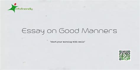 Essay On Good Manners Infofriendly