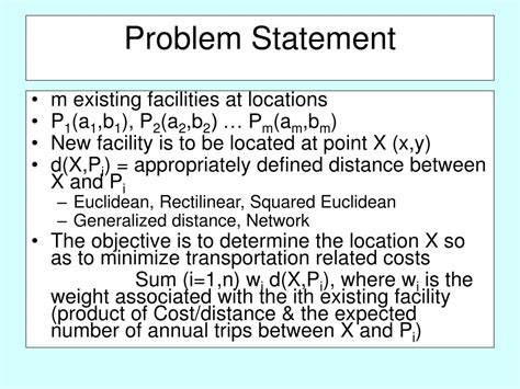 Ppt Mathematical Models For Facility Location Powerpoint Presentation
