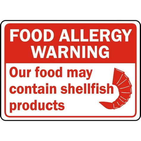 Vinyl Stickers Food May Contain Shellfish Sign Safety And Warning