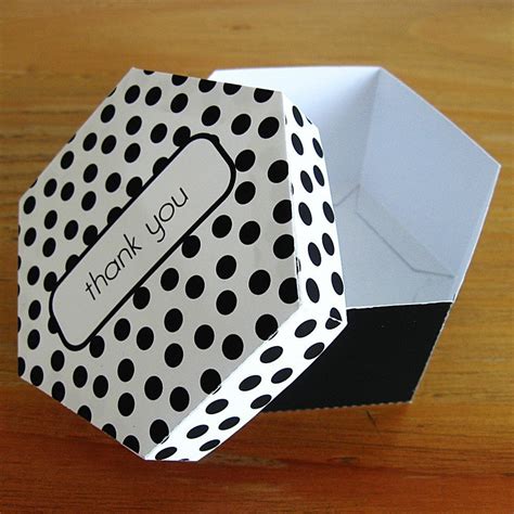 Printable Hexagonal Box Custom Text And Pattern Etsy