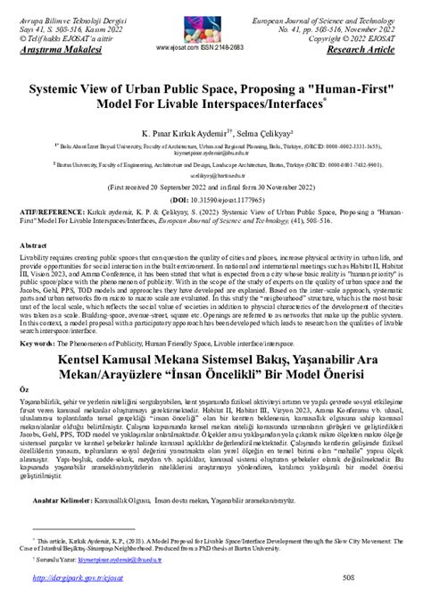 Pdf Systemic View Of Urban Public Space Proposing A Human First