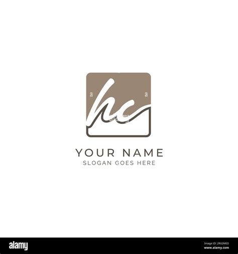 H C HC Initial Letter Handwritten And Signature Vector Image Template In Round Shape Log Stock