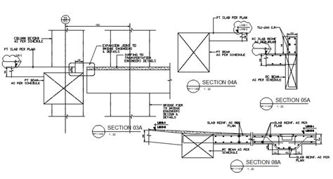 Rc And Pt Slab Reinforcement Section Details Are Given In This Autocad Drawing File Download