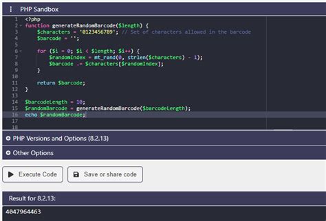 how to generate a random barcode in php athenalinks