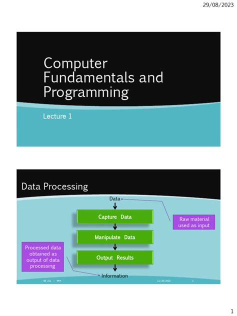 Engg 0304 Unit 1 Lecture 1 Pdf Computer Data Storage Central Processing Unit