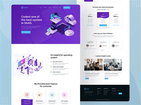 Codext Saas Landing Page Ui Design Behance