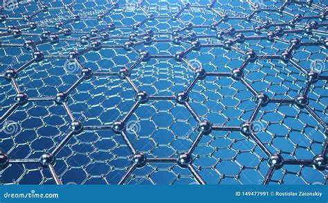 3d Illustration Structure Of The Graphene Or Carbon Surface Abstract