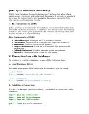 Mastering Jdbc Connecting Java To Databases For Crud Operations Course Hero