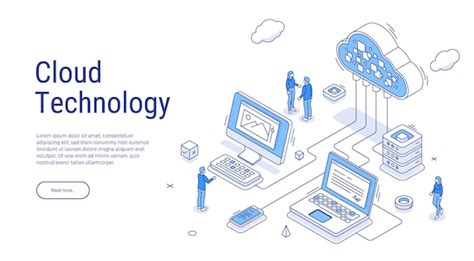 premium vector cloud storage isometric computer service technology