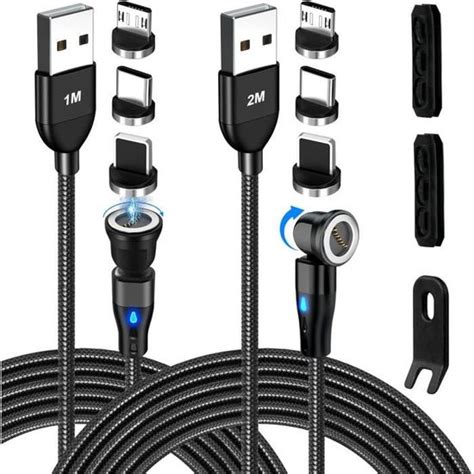 Chargeur Magnétique Usb C 18w Câble Magnetique Charge Rapide 2a