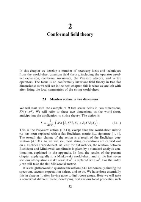 conformal field theory chapter 2 string theory