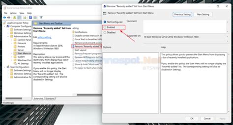 Hide Show Remove Recently Added Apps From Start Menu In Windows