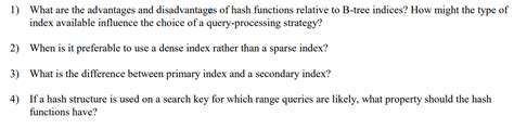 solved 1 what are the advantages and disadvantages of hash