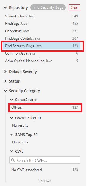 Findsecbugs Rules Are Not Located In Proper Security Category In