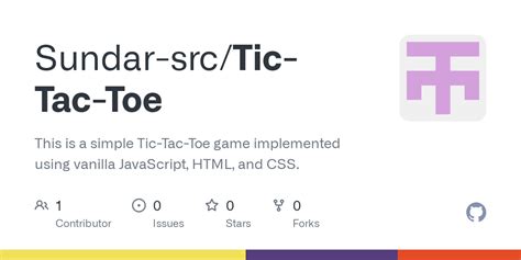github sundar src tic tac toe created tic tac toe game using html