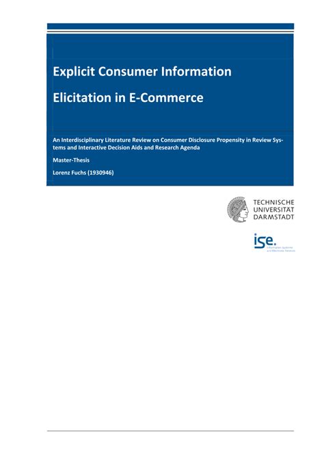 Pdf Explicit Consumer Information Elicitation In E Commerce