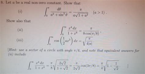 Let A ﻿be A Real Non Zero Constant Show Thati