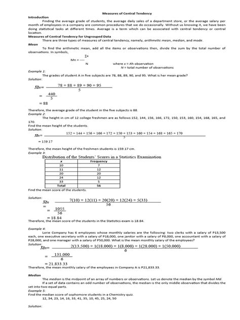 Module Advance Statistics Pdf Skewness Arithmetic Mean