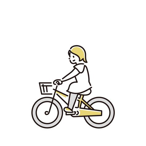 自転車に乗る女の子のイラスト