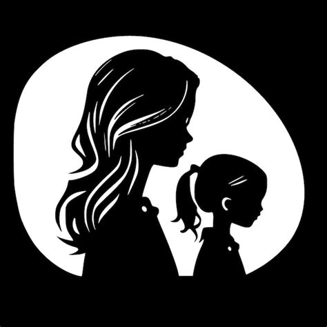 Premium Vector Mother Daughter Minimalist And Flat Logo Vector