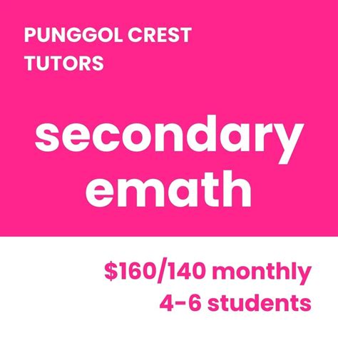Punggol Sec Group Tuition Secondary School Sec 1 2 3 4 5 Ip Emath Amath Math Tutor Tuition