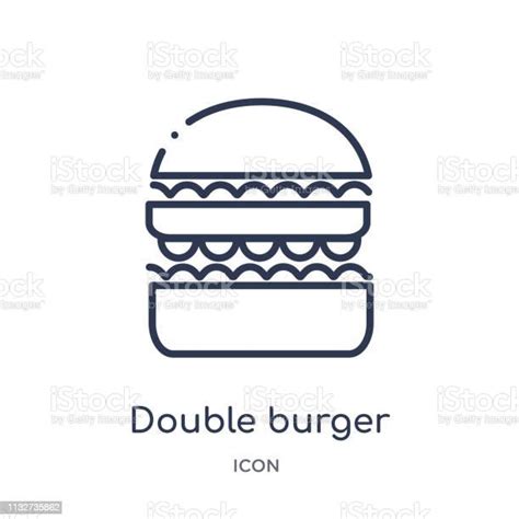 음식 개요 컬렉션에서 선형 더블 버거 아이콘입니다 얇은 라인 더블 버거 아이콘 흰색 배경에 고립입니다 더블 버거 유행 그림 0명에 대한 스톡 벡터 아트 및 기타 이미지
