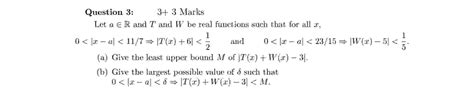 solved question 3 3 3 ﻿markslet ainr and t ﻿and w ﻿be real