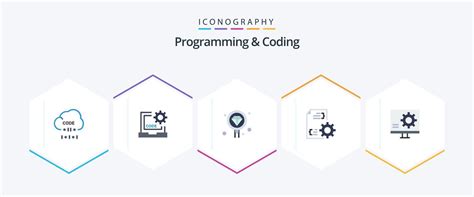 Programming And Coding 25 Flat Icon Pack Including File Develop Development Search