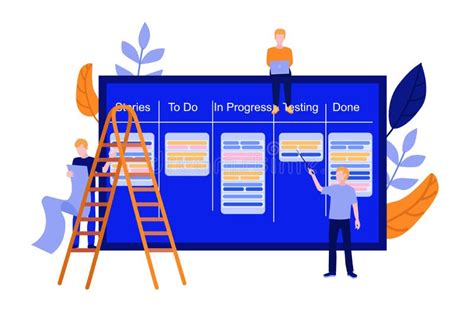 Vector Scrum Agile Process Workflow With Stages Stock Vector