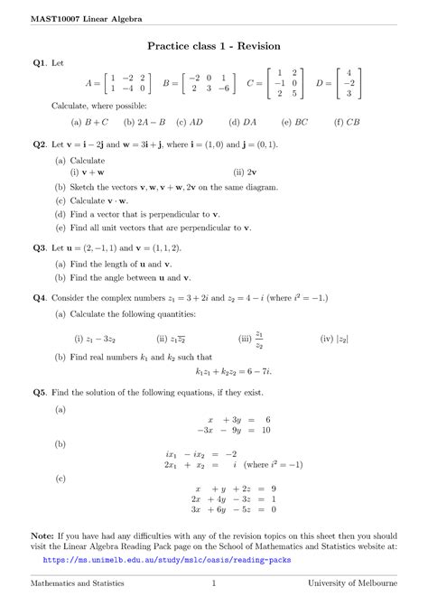 t01questions 1 practise exam questions mast10007 linear algebra